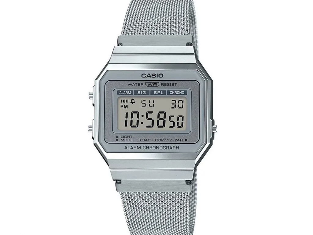 CASIO Vintage Digital Watch with Stainless Steel Mesh Strap – Tadgh O ...
