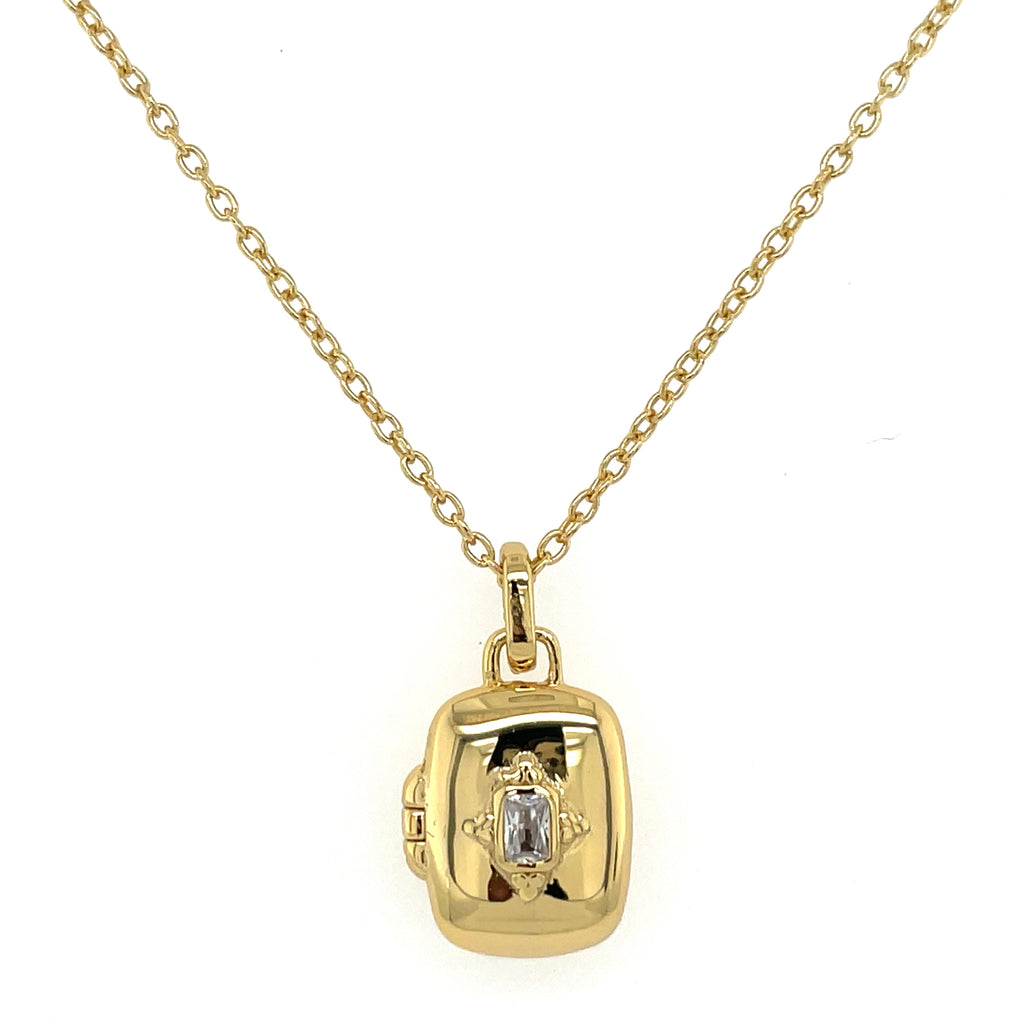 Golden Rectangular Locket With Celestial Centre – Tadgh O Flynn Jewellers