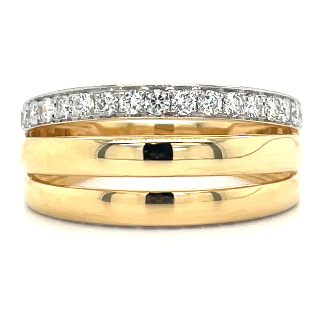 18ct Yellow Gold Triple Split Band Earth Grown Diamond Ring – Tadgh O ...