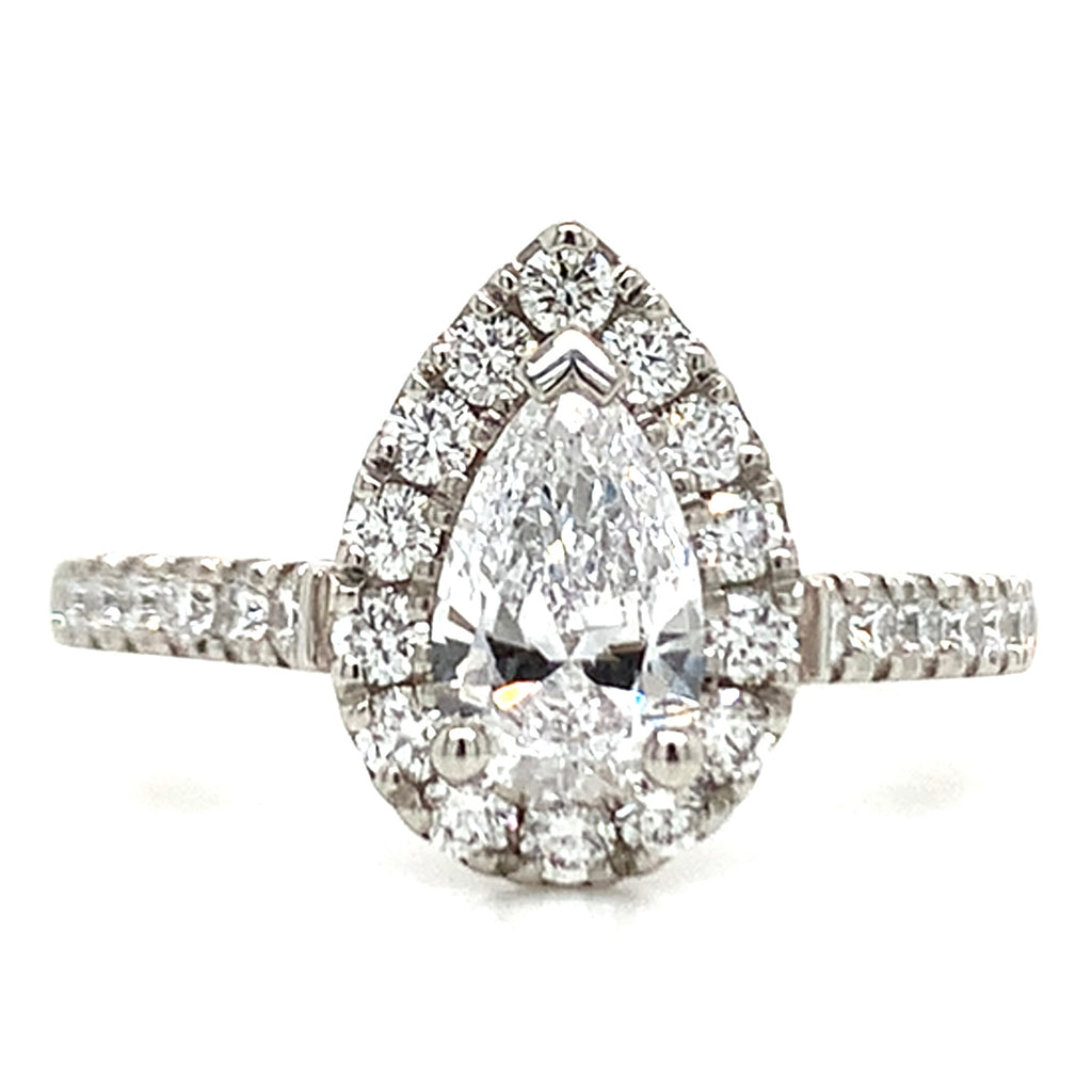 Fiadh - Platinum Pear Halo Earth Grown Diamond Engagement Ring – Tadgh ...