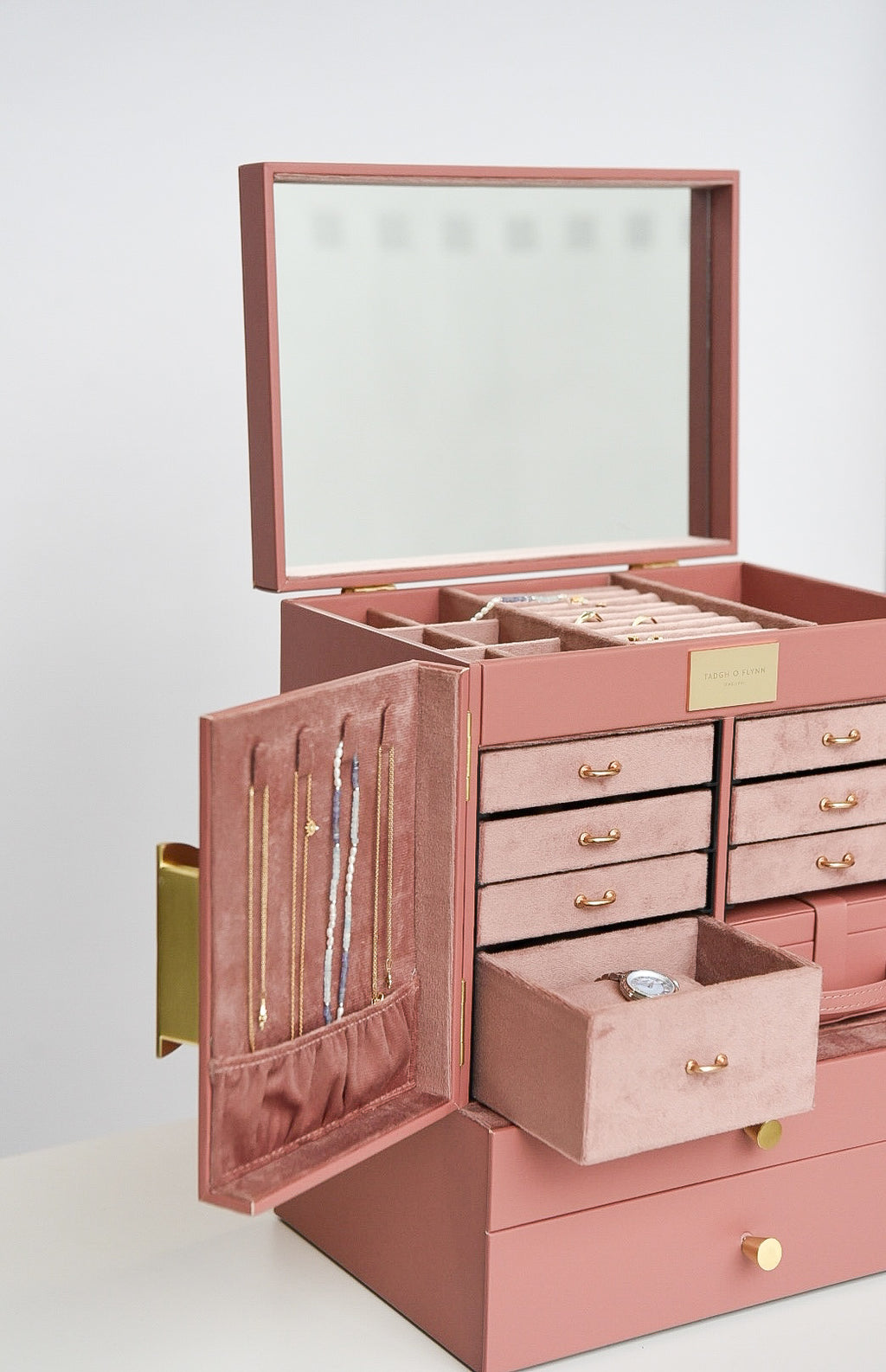 Luxury Pink Jewellery Vanity Box With Mini Travel Case – Tadgh O Flynn ...