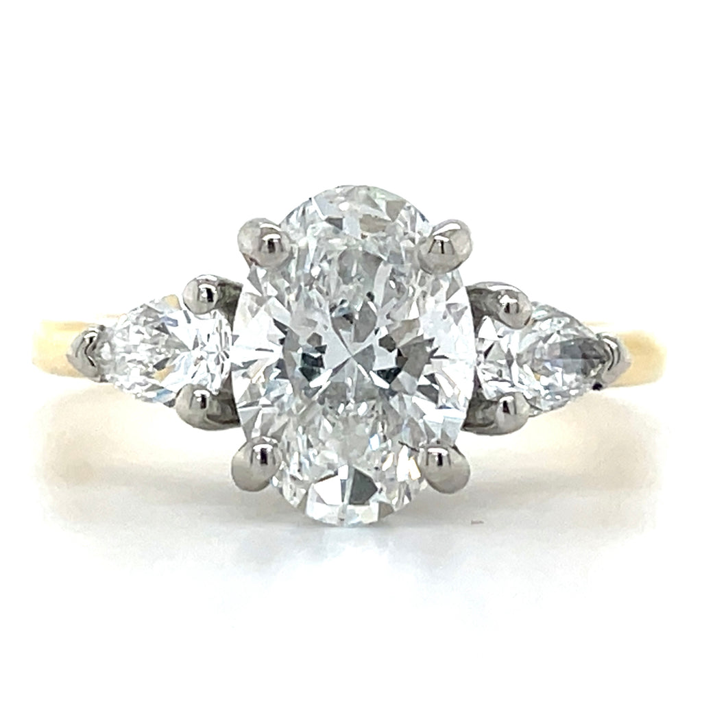 Daniela - 18ct Yellow Gold Laboratory Grown 1.75ct Pear And Oval Three ...
