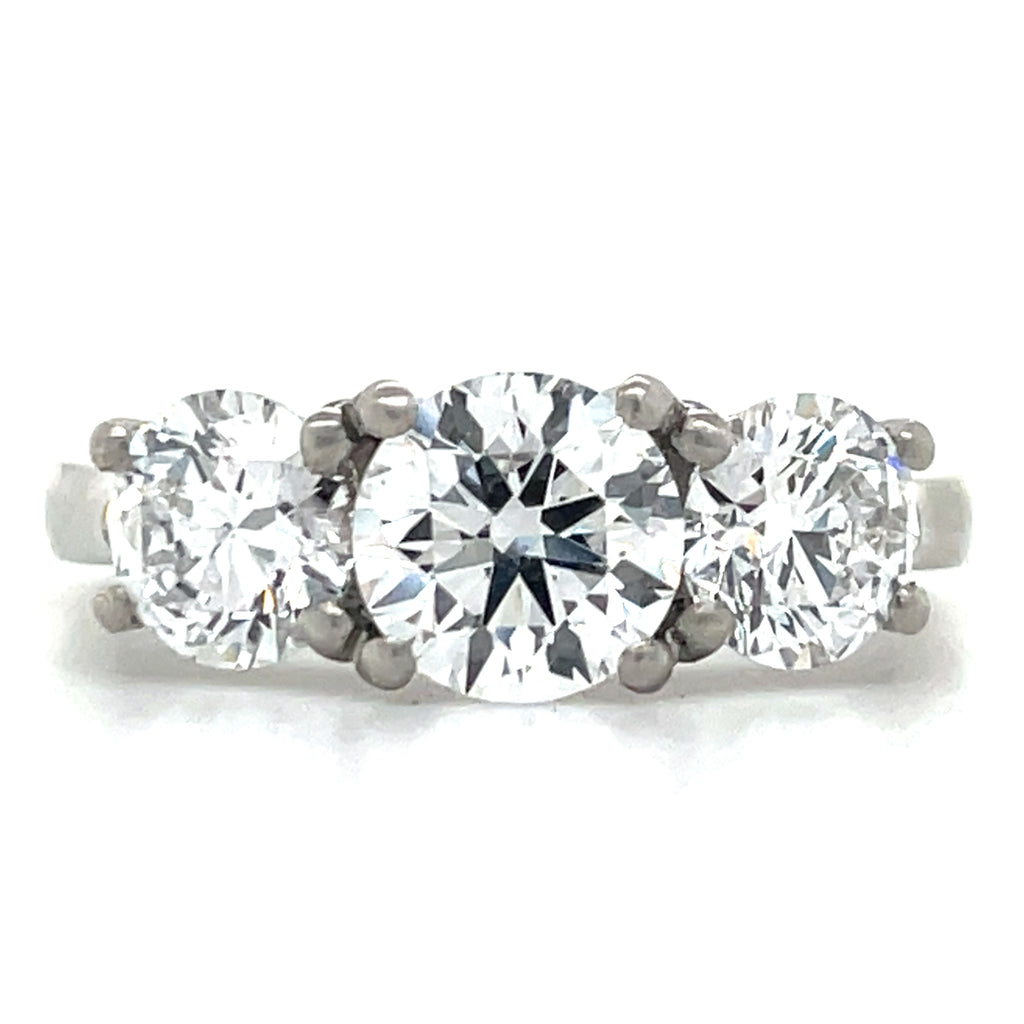 Tiffany - Platinum Laboratory Grown 2.26ct Three Stone Diamond Ring ...