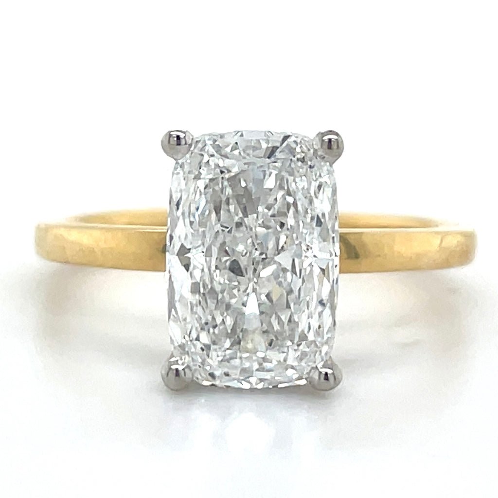Ariana - 18ct Yellow Gold 2.84ct Laboratory Grown Cushion Solitaire Di ...
